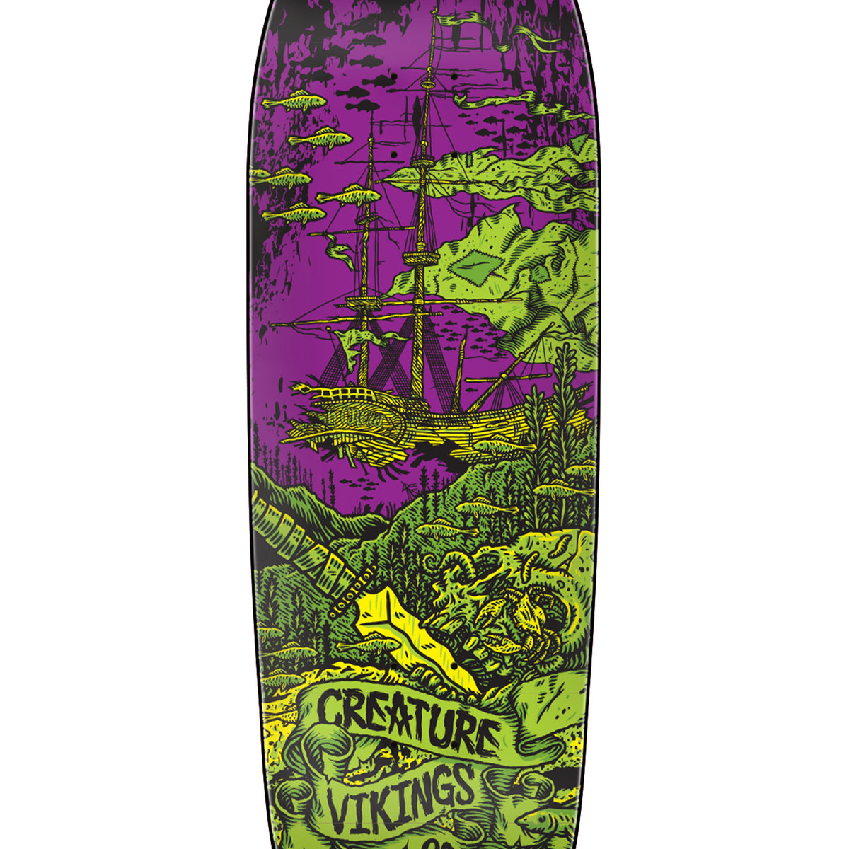 Team Viking of Hesh Law XX Shaped Creature Tabla en green-purple – TITUS