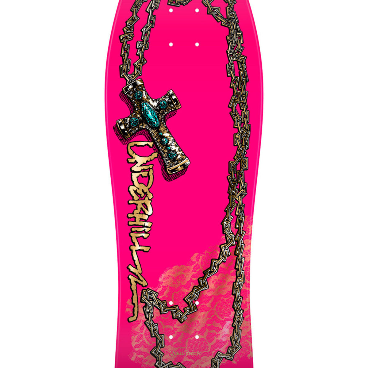 Ray Underhill Chain & Cross Powell-Peralta Deck in pink/gold-foil – TITUS