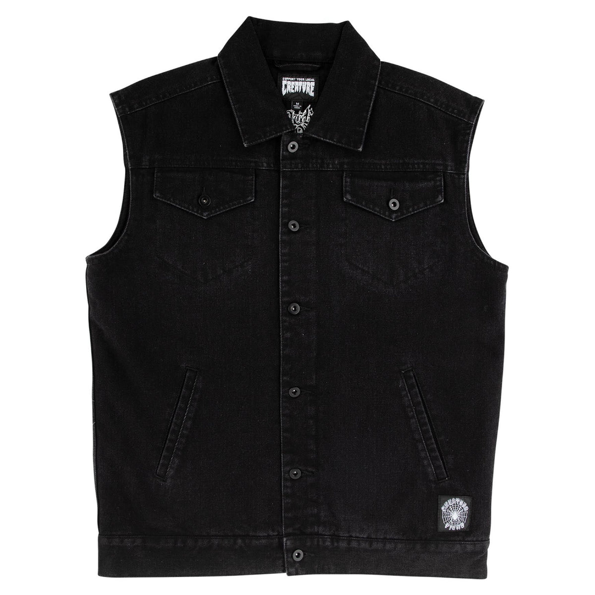 Resurrection Denim Creature Vest in black for men – TITUS