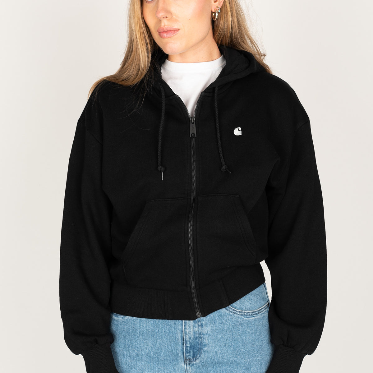 W' Casey Carhartt WIP Zip-Hoodie in black-silver for women – TITUS