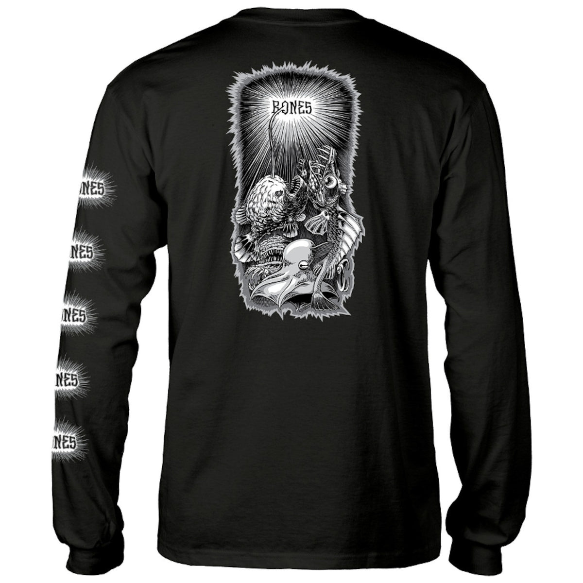 Dark Waters Bones Wheels Maglietta a maniche lunghe in black per uomini ...