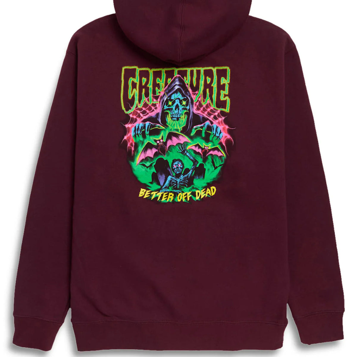 Hellbound Creature Zip-Hoodie in maroon for men – TITUS