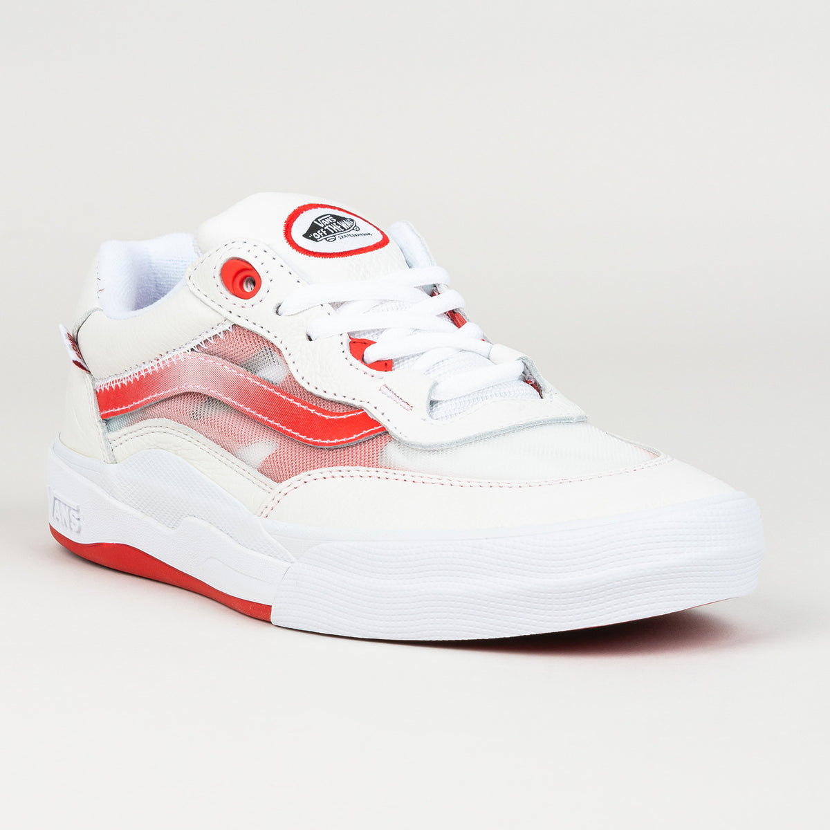 Wayvee Vans Mens Shoes in leather-truewhite-red for men – TITUS