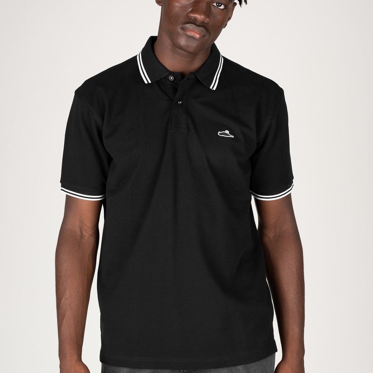 Classic Tipped Atticus Polo Shirt in black-white for men – TITUS