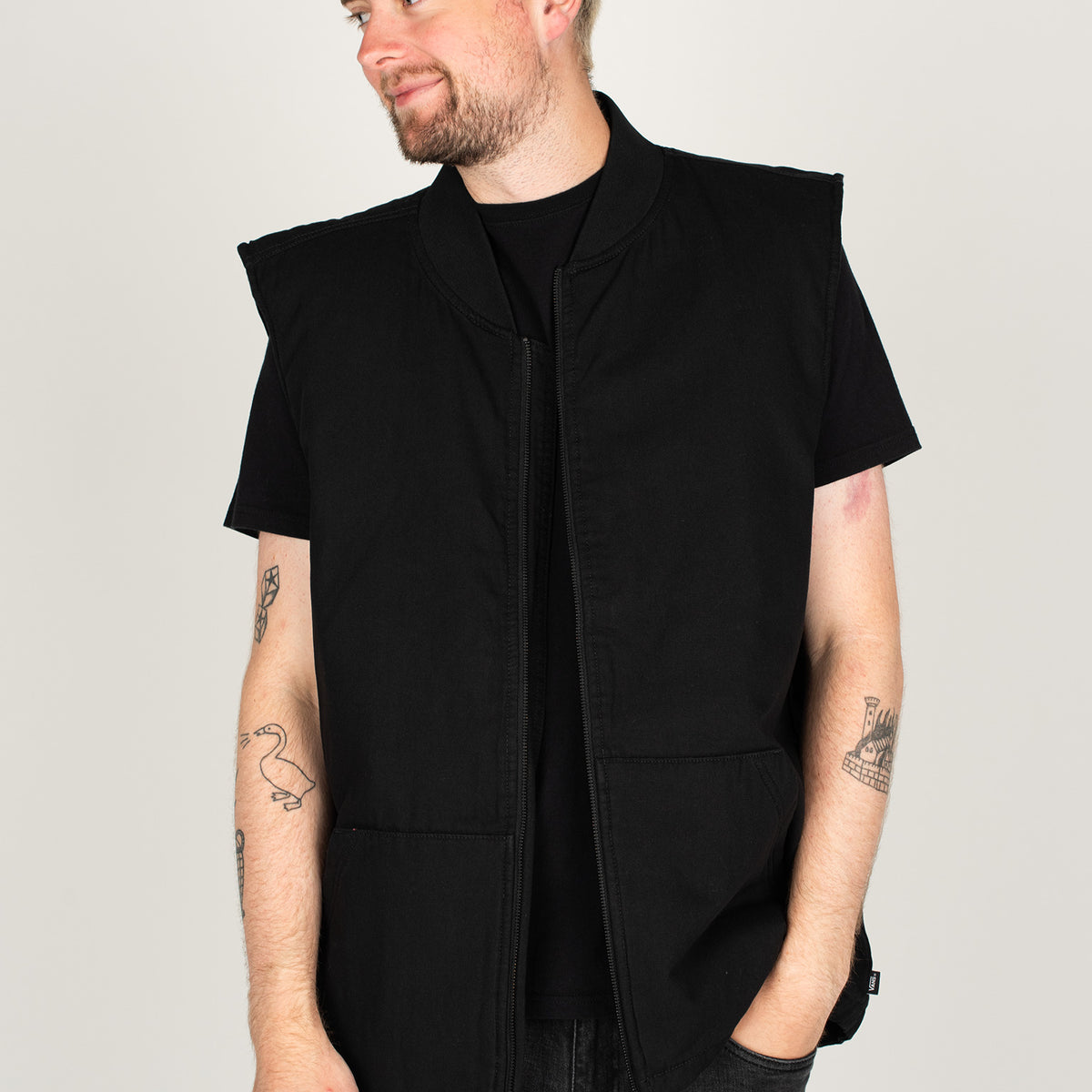 Plaid Talbot Vans Vest in black-taostaupe for men – TITUS