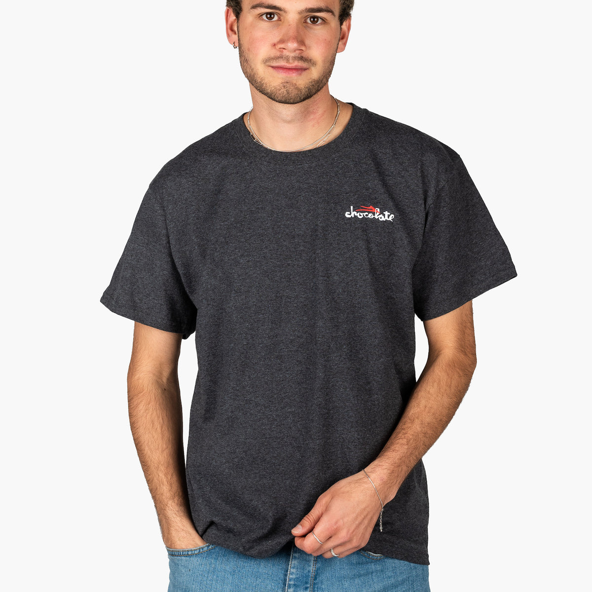 x Chocolate Portrait Lakai T-shirt in charcoalheather per uomini – TITUS